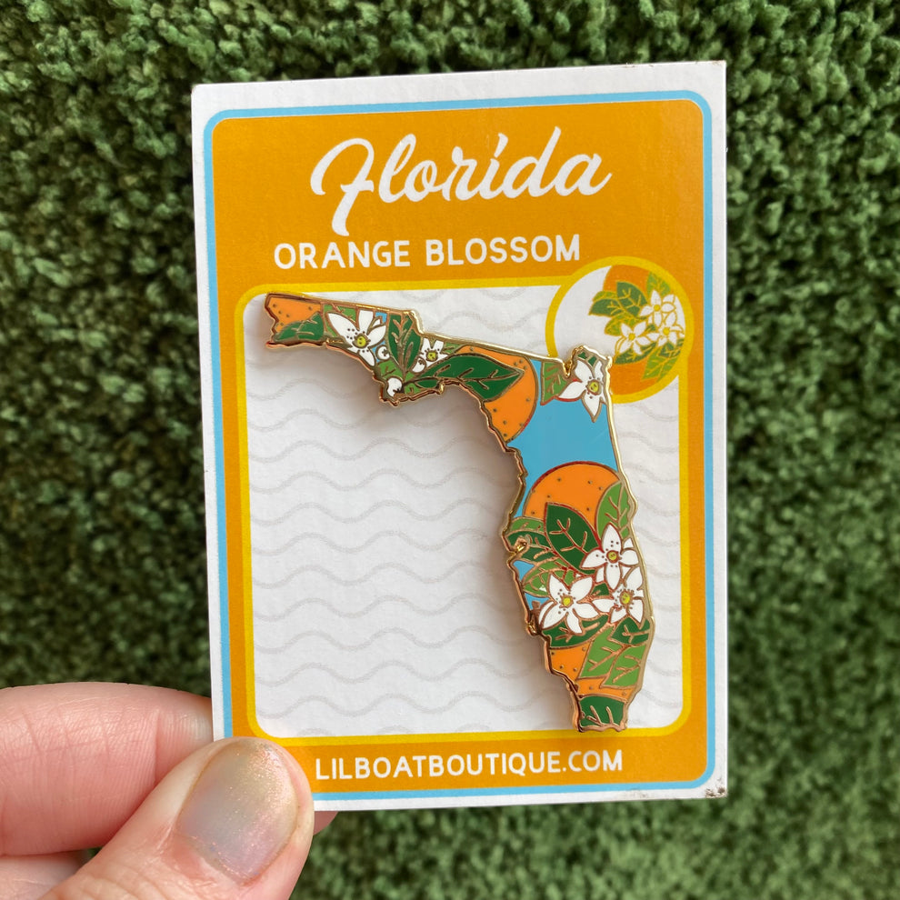 Florida Orange Blossom Enamel Pin - State Flower Series FL – Lil Boat ...