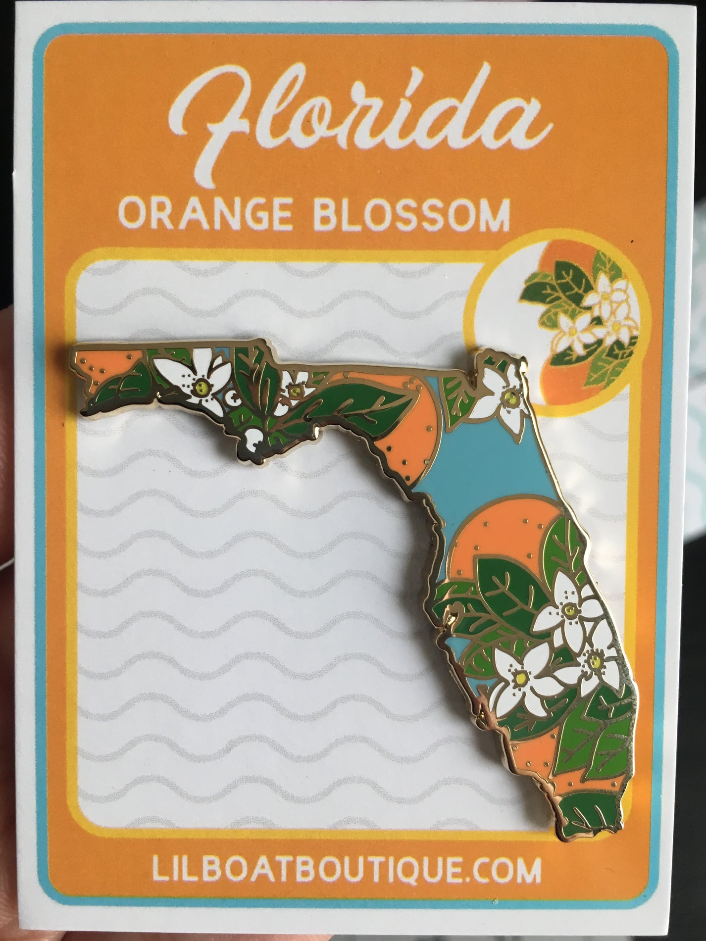 Florida Orange Blossom Enamel Pin - State Flower Series FL – Lil Boat ...