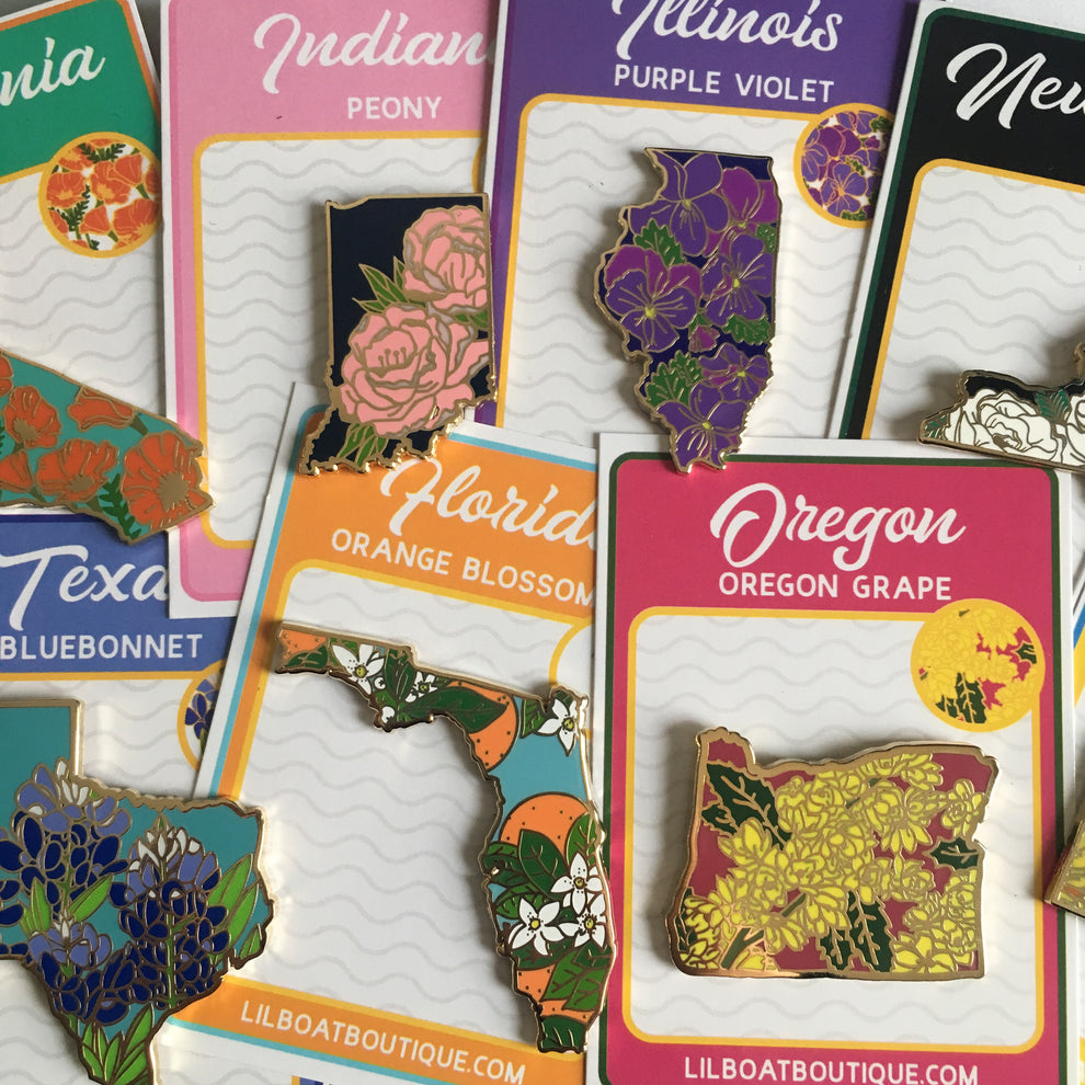 Florida Orange Blossom Enamel Pin - State Flower Series FL – Lil Boat ...