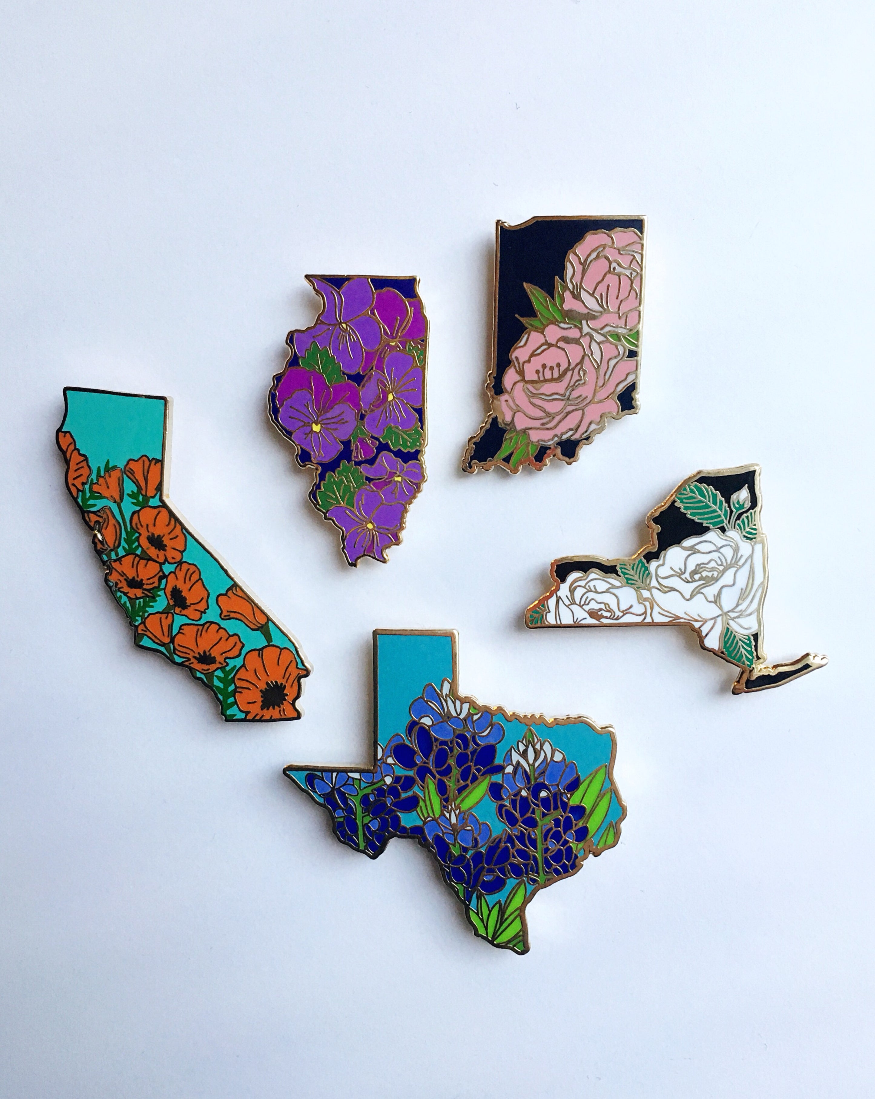 Texas Bluebonnet - State Flower Hard Enamel Pin – Lil Boat Boutique