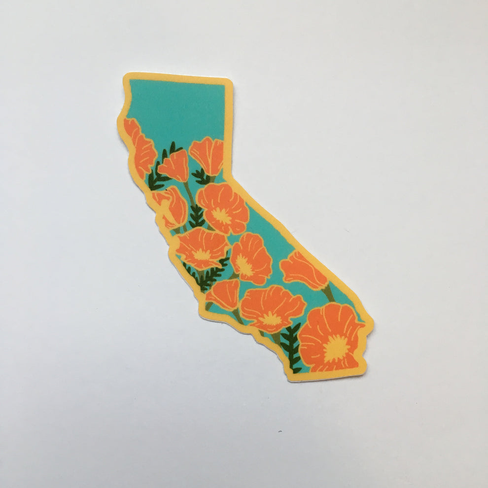 California Poppy - 3" Vinyl Sticker – Lil Boat Boutique