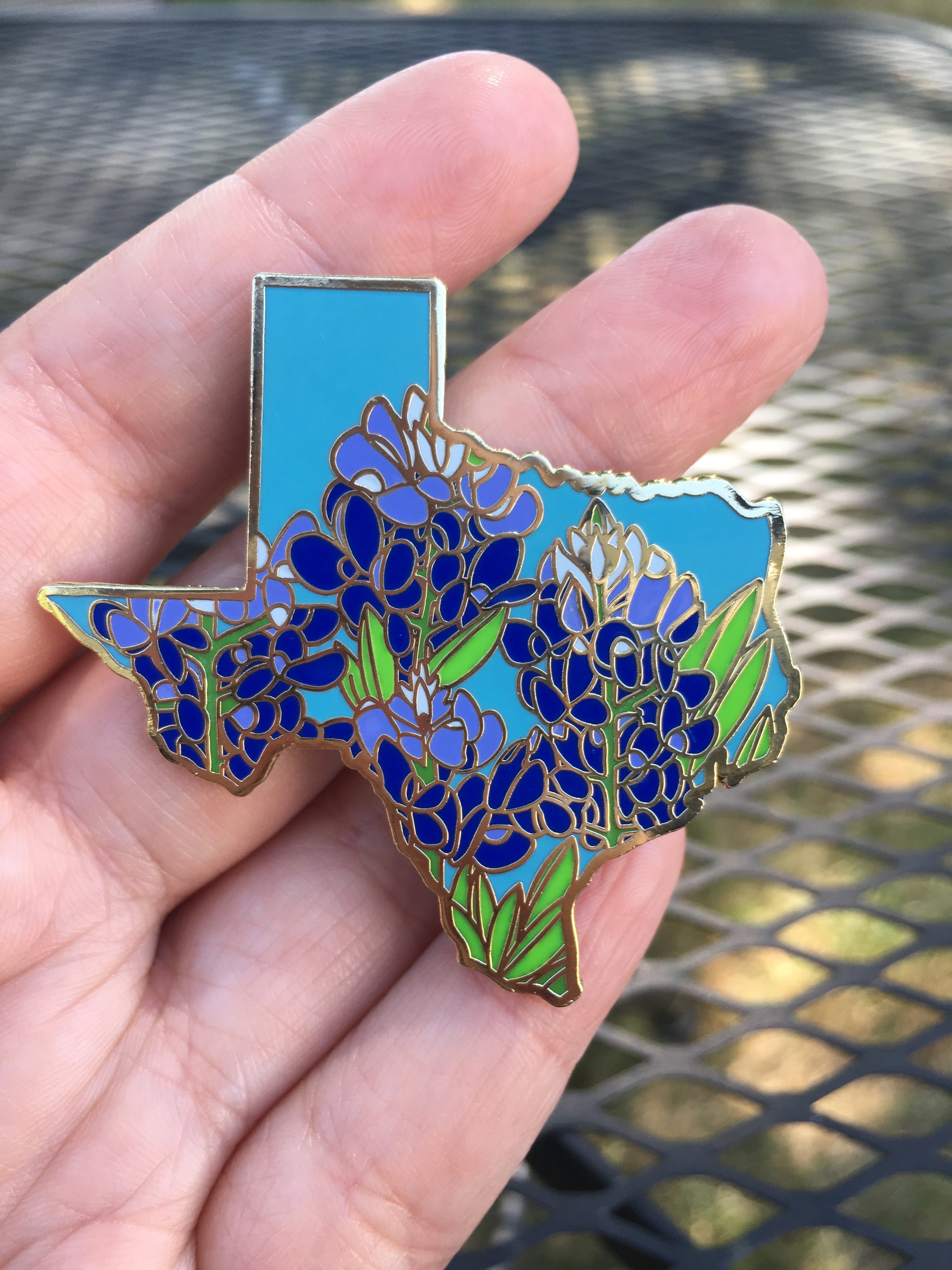 Texas Bluebonnet - State Flower Hard Enamel Pin – Lil Boat Boutique